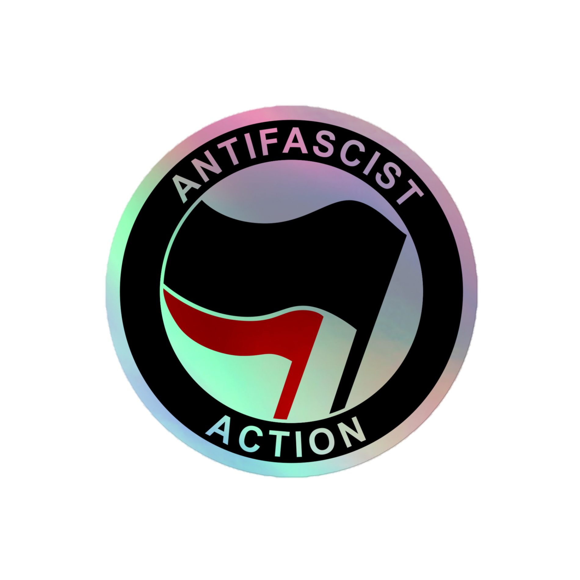 Antifascist Action Holographic Stickers | Antifa Merch Shop